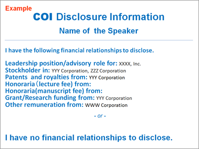 Conflict of Interest | The 47th Annual Meeting of the Japanese Society ...